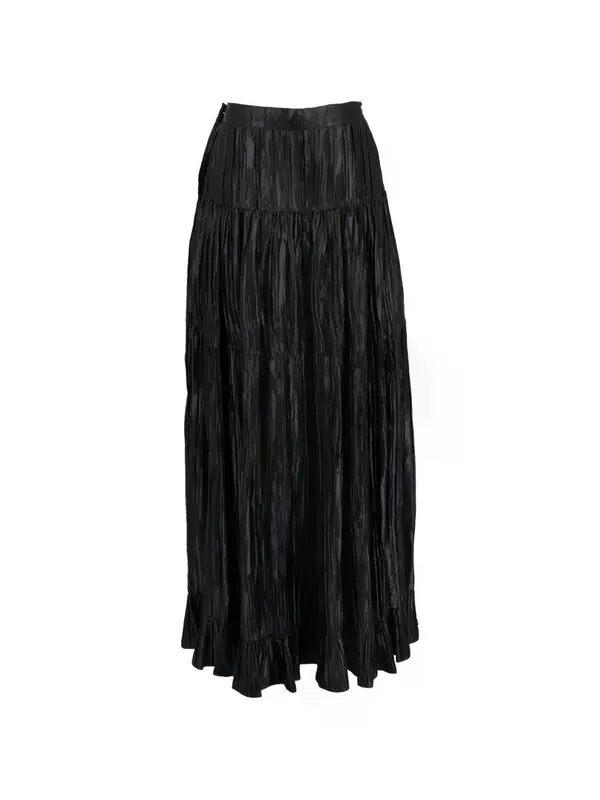 Emporio Armani Tiered Pleated Skirt - Black