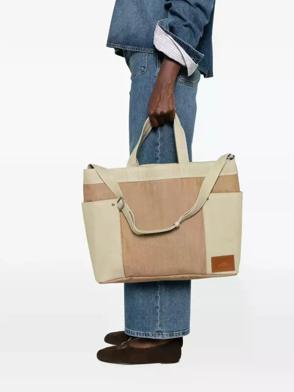 A.p.c. Jardin Logo Patch Tote Bag - Brown