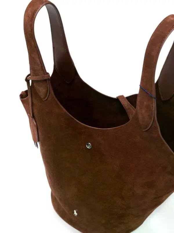Polo Ralph Lauren Embroidered Suede Tote Bag