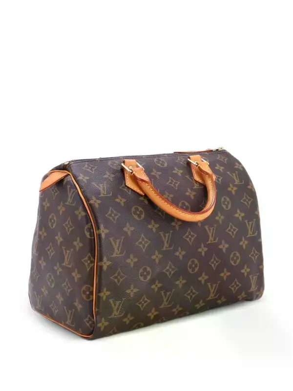 LOUIS VUITTON Speedy Monogram Canvas Satchel - Brown