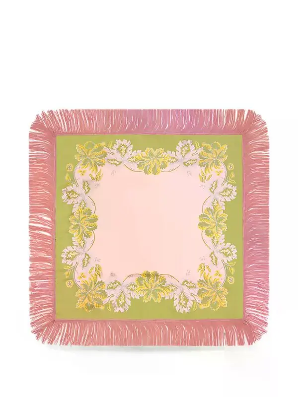 La DoubleJ Reversible Fringe-trim Scarf - Pink