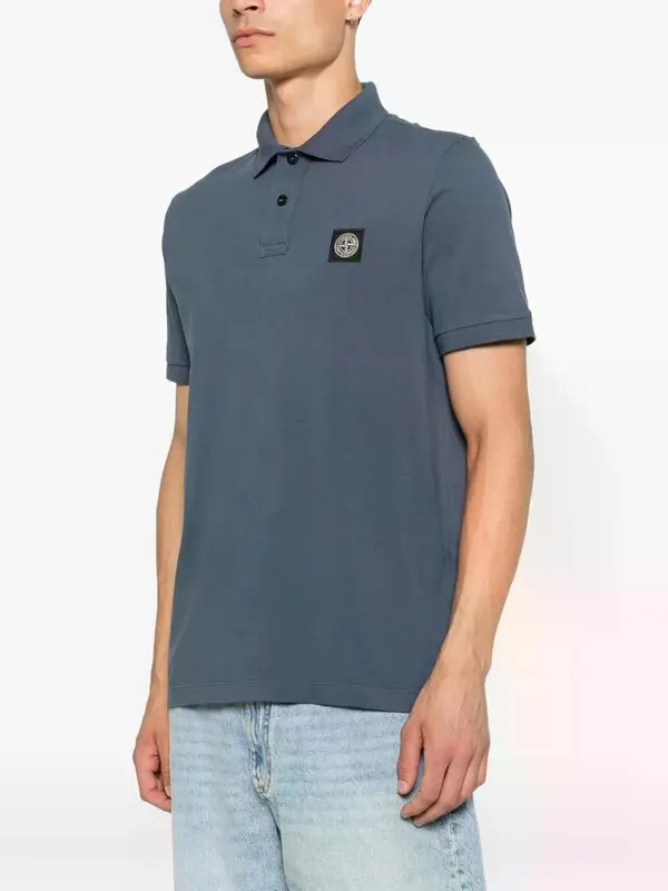 Stone Island Logo-patch Slim-fit Cotton Polo Shirt