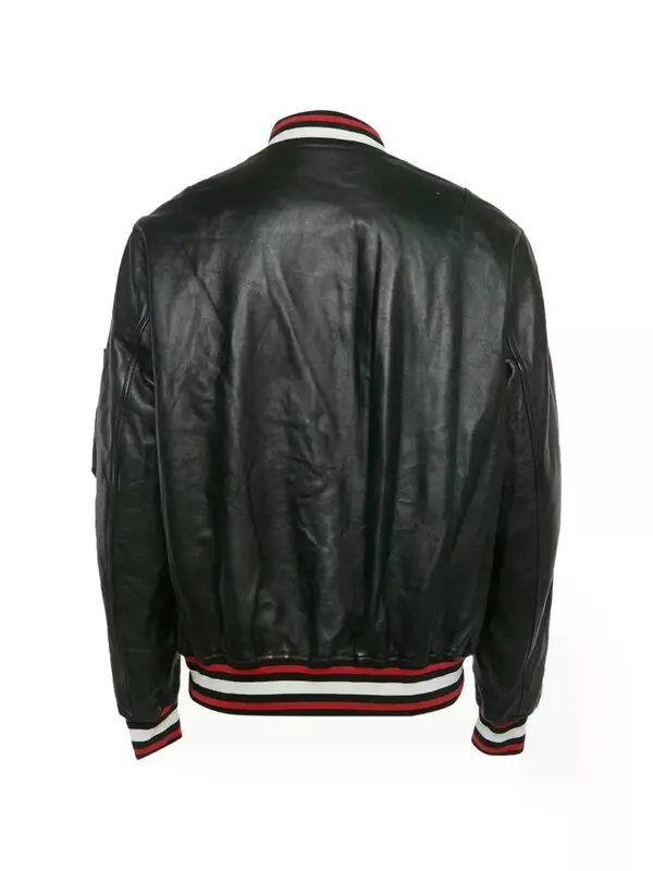 Givenchy Rottweiler Patch Leather Bomber Jacket