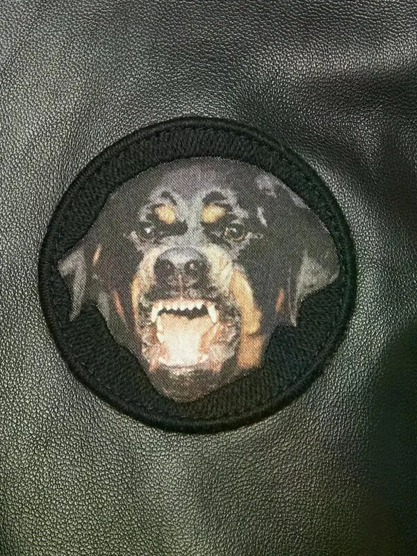 Givenchy Rottweiler Patch Leather Bomber Jacket