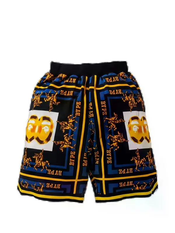 A BATHING APE Double Ape Head Graphic Shorts