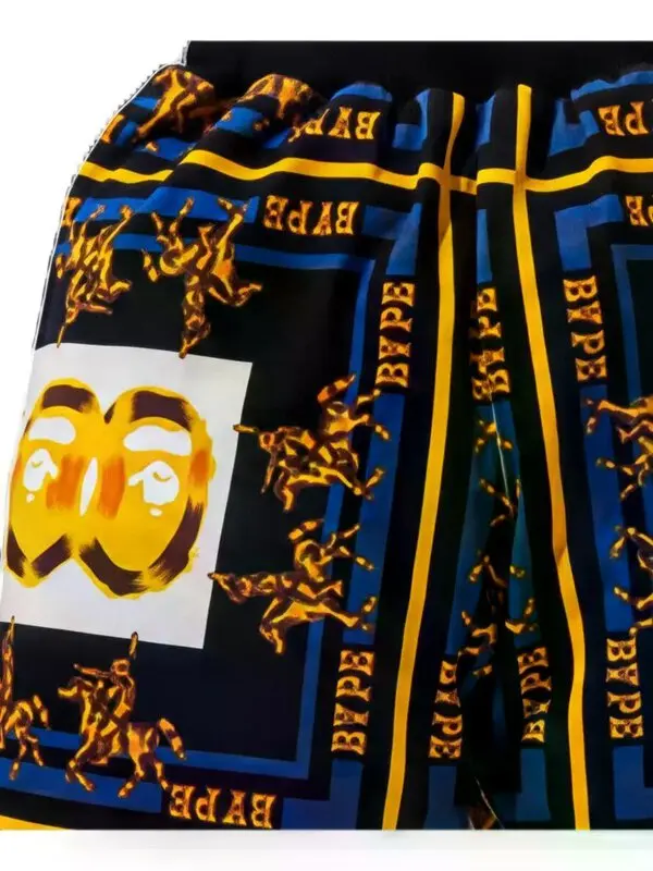 A BATHING APE Double Ape Head Graphic Shorts
