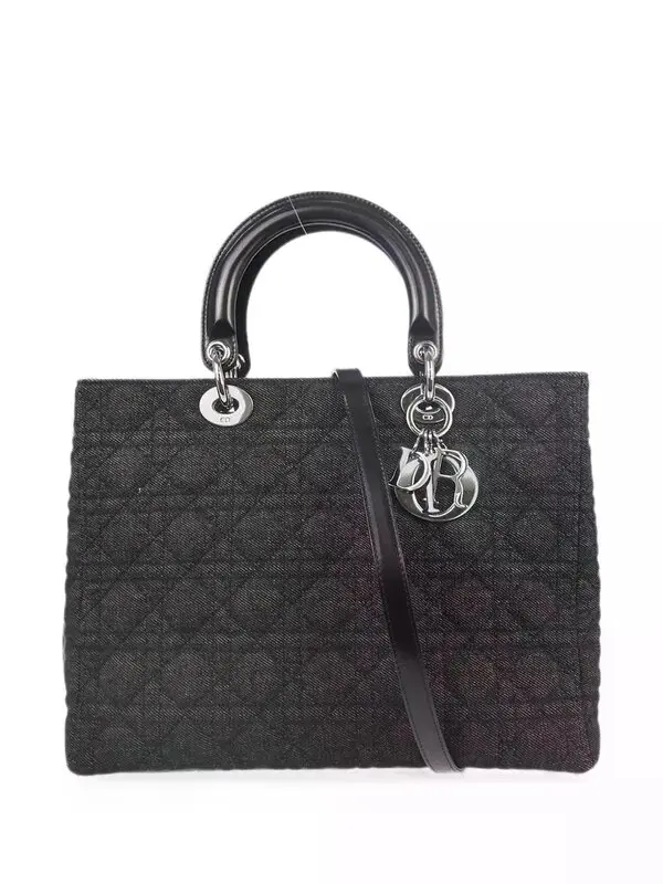 Dior 2000 Large Lady Tote Bag - Black