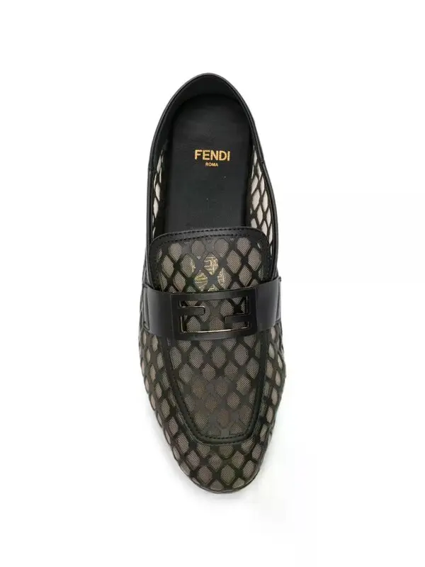 Fendi Ff-logo Cut-out Ballet Flats