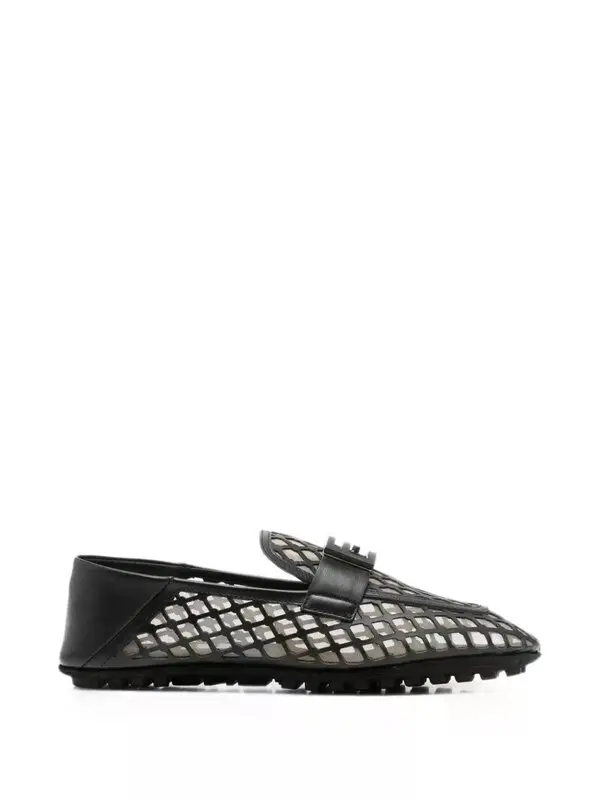 Fendi Ff-logo Cut-out Ballet Flats - Black