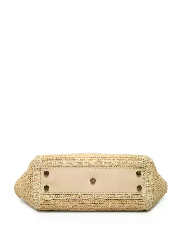 Saint Laurent 2018 Baby Raffia Monogram Downtown Cabas Satchel