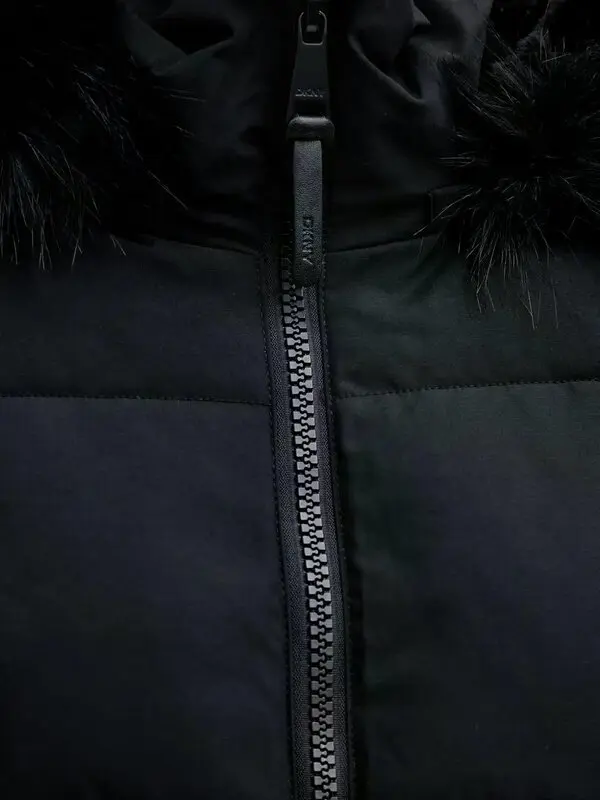 Dkny Faux Fur-trim Hooded Padded Coat