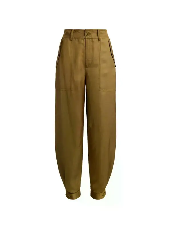 Ralph Lauren Shantung Barrel Cargo Pants - Brown