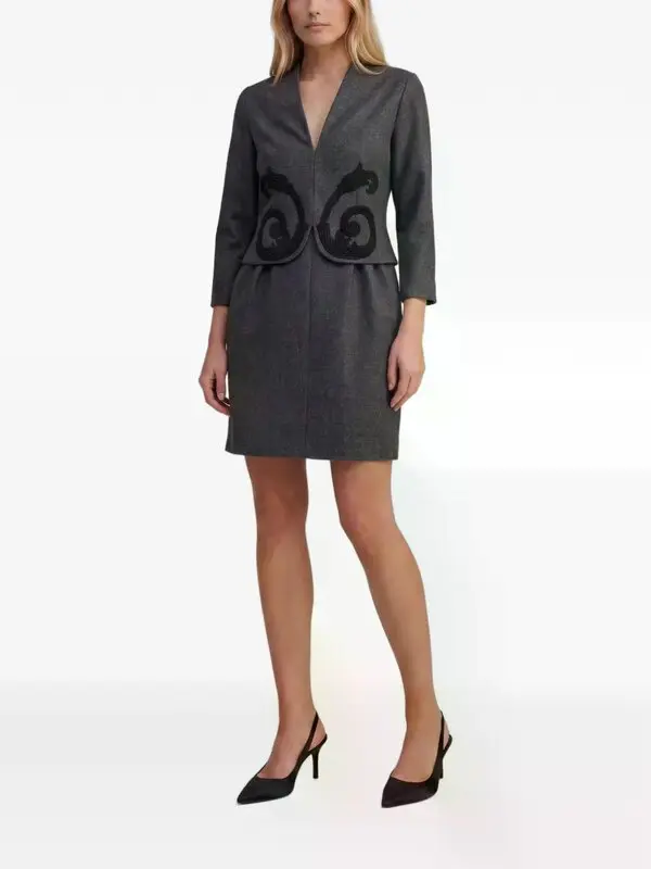 Valentino Garavani Embroidered V-neck Midi Dress