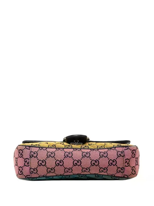 Gucci Multicolor Gg Marmont Matelassé Diagonal Gg Canvas Shoulder Bag