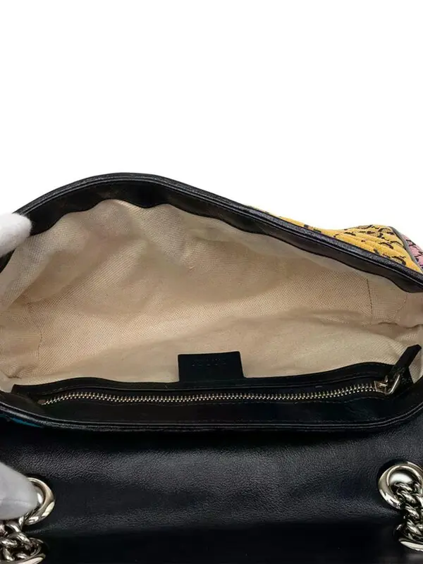 Gucci Multicolor Gg Marmont Matelassé Diagonal Gg Canvas Shoulder Bag