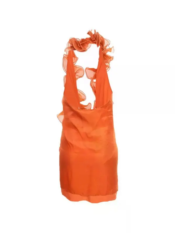 Illesteva Sleeveless Ruffle-neck Organza Top