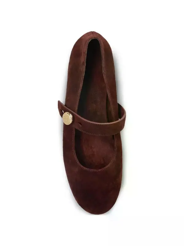 Tory Burch Suede Logo-button Ballet Flats