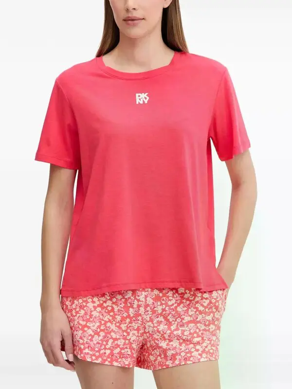 Dkny Logo-print Floral-pattern Pajamas - Pink