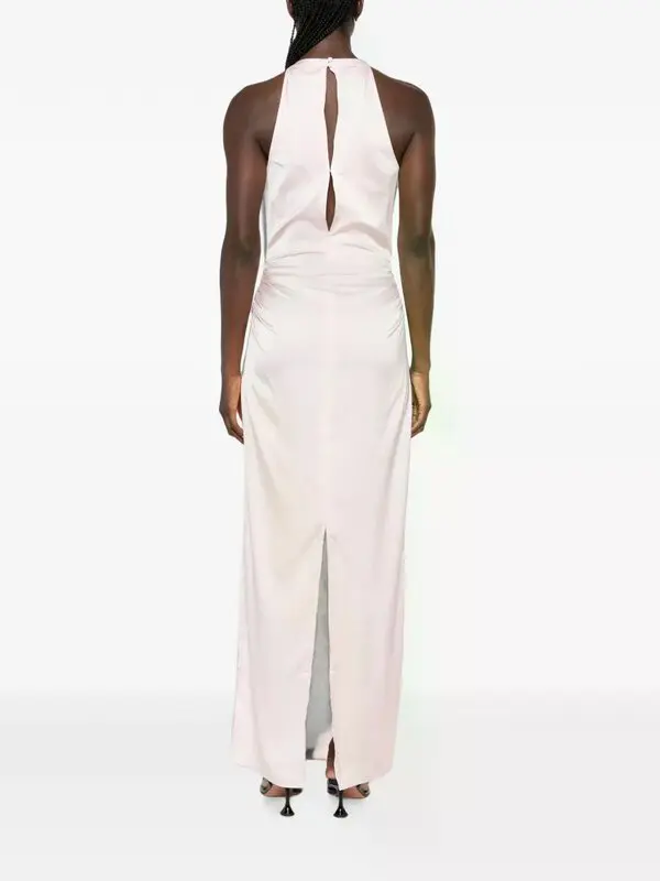 ROTATE BY BIRGER CHRISTENSEN Gathered Halterneck Maxi Dress