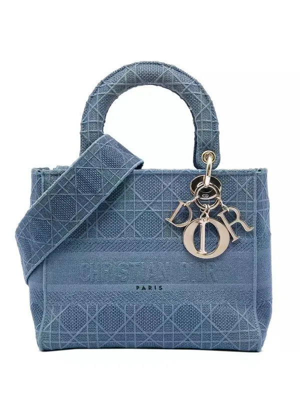 Dior 2020 Medium Canvas Cannage Lady D Lite Satchel
