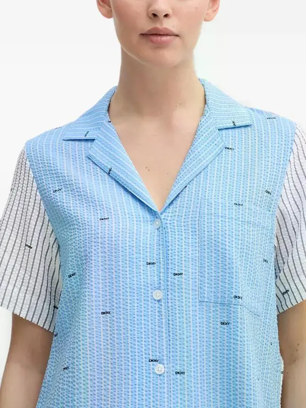 Dkny Logo-print Seersucker Pajamas