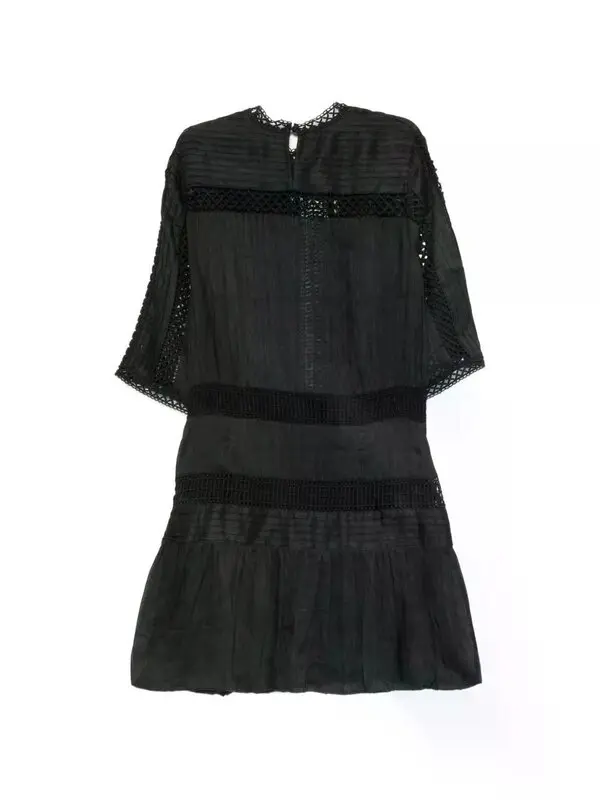 MARANT ETOILE Guipure-lace Pintuck Mini Dress - Black