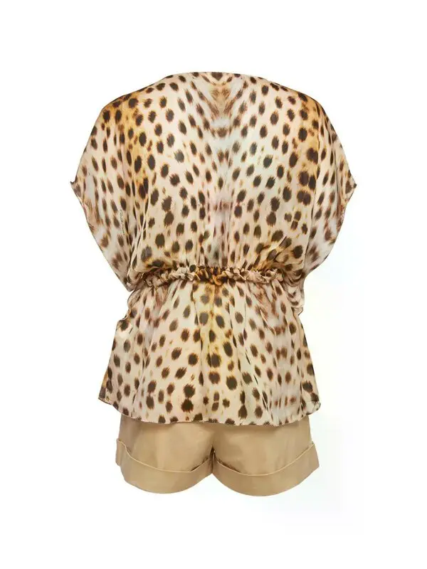 Roberto Cavalli Leopard-print Shorts Set