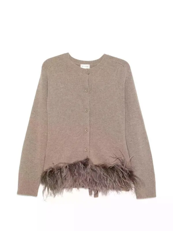P.a.r.o.s.h Lestat Feather-trim Tied-back Cardigan