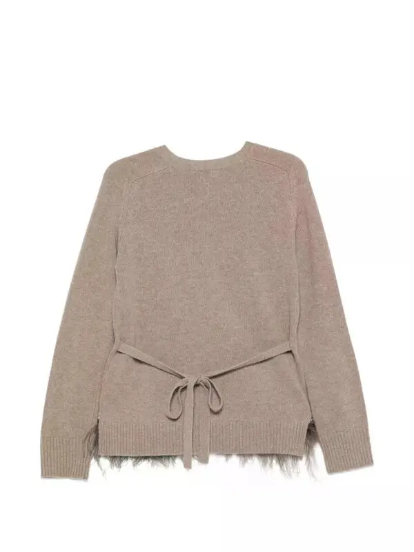 P.a.r.o.s.h Lestat Feather-trim Tied-back Cardigan