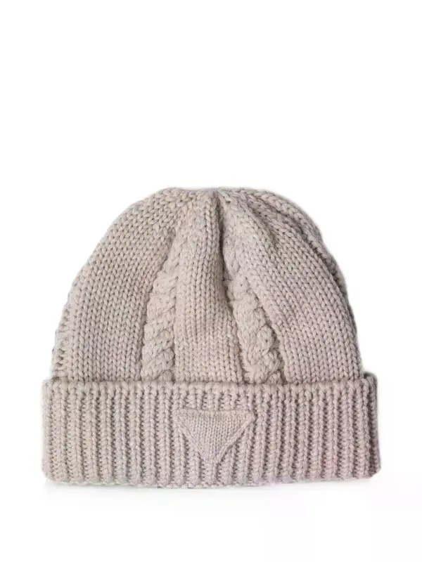 Prada Wool Beanie - Neutrals