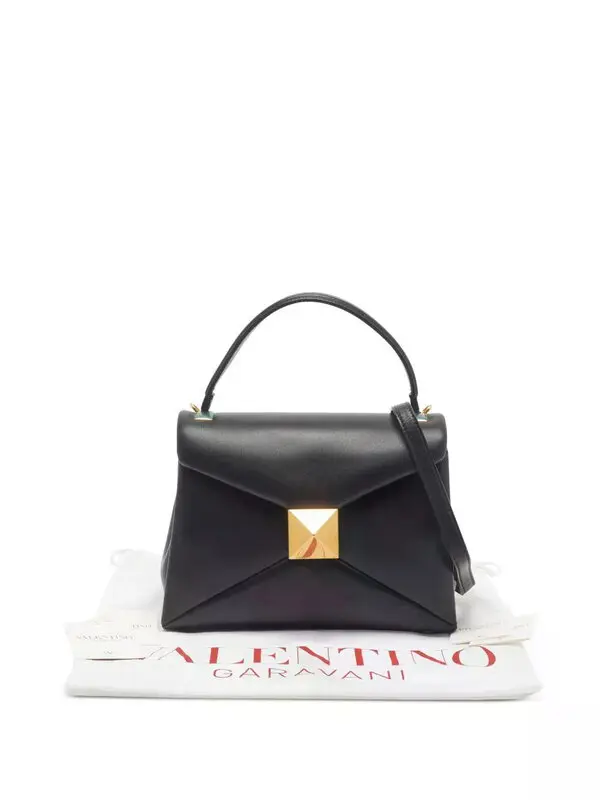 Red Valentino One Stud Leather Top Handle Bag - Black
