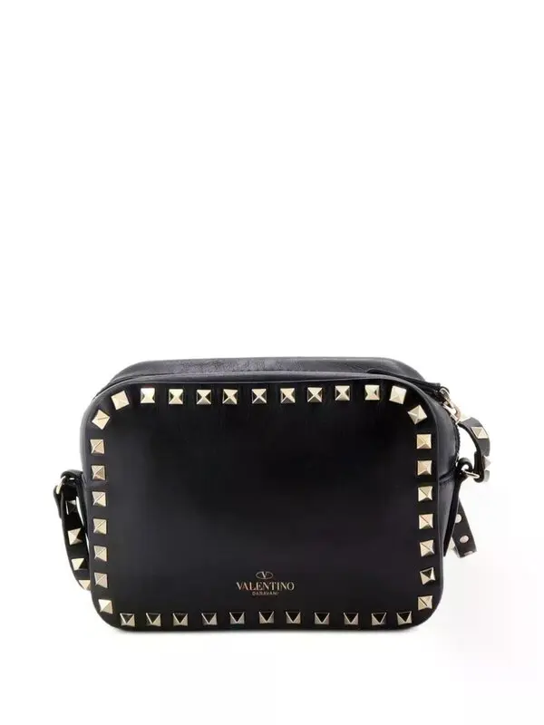 Valentino Garavani Rockstud Camera Leather Crossbody Bag - Black
