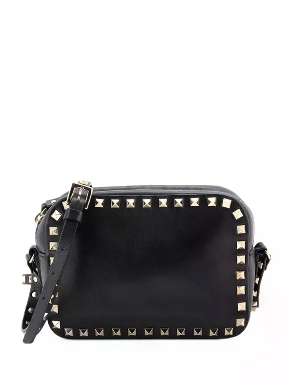 Valentino Garavani Rockstud Camera Leather Crossbody Bag - Black