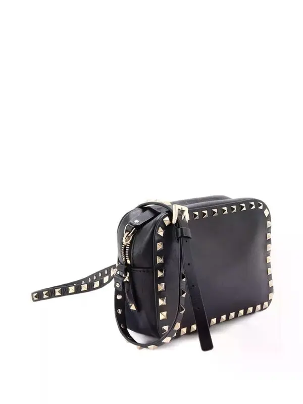 Valentino Garavani Rockstud Camera Leather Crossbody Bag - Black