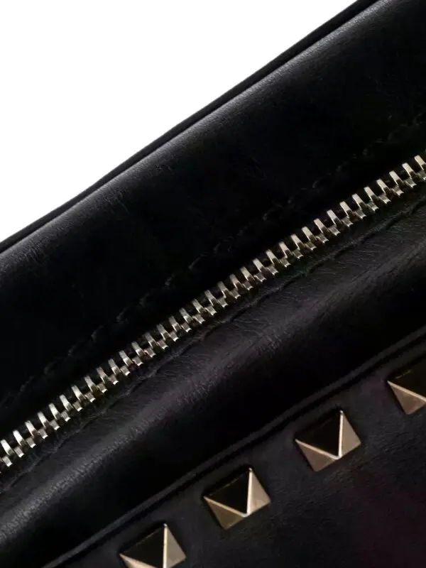 Valentino Garavani Rockstud Camera Leather Crossbody Bag - Black
