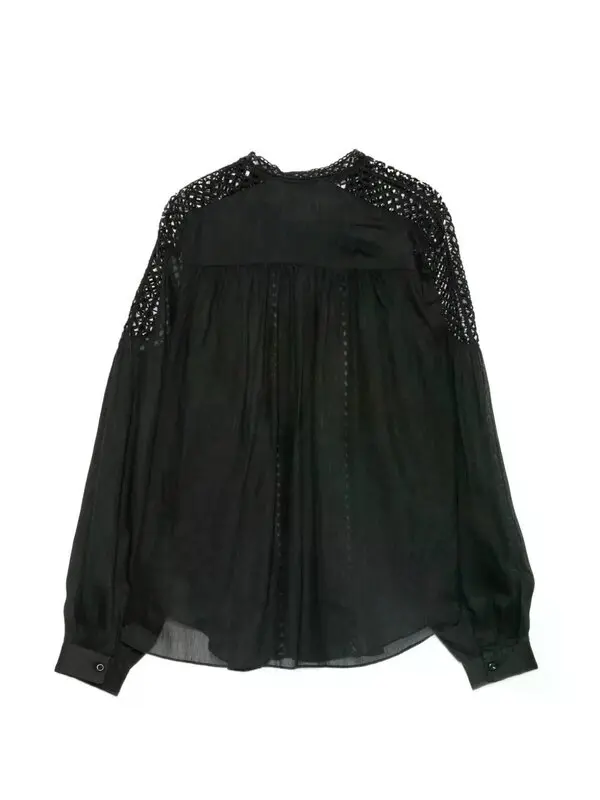 MARANT ETOILE Parina Guipure-lace Panelled Blouse - Black