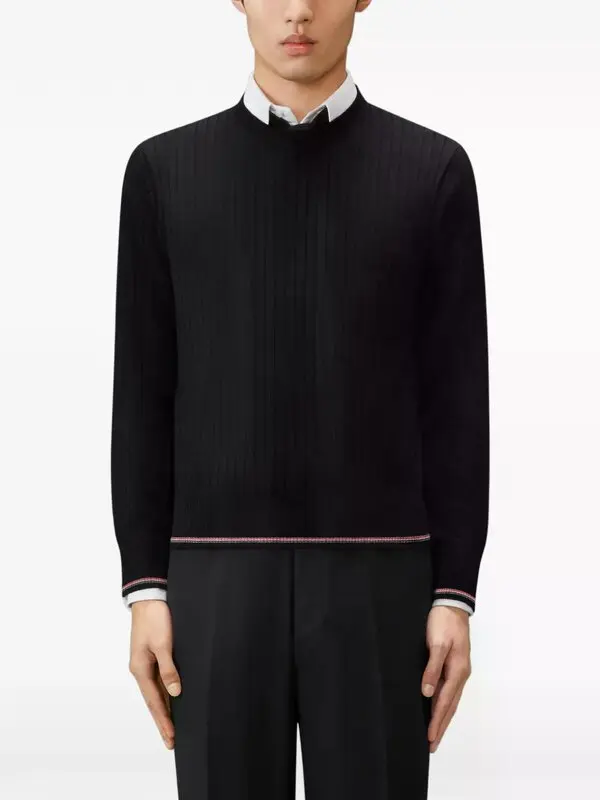 Thom Browne Ribbed-knit Long-sleeve Sweater