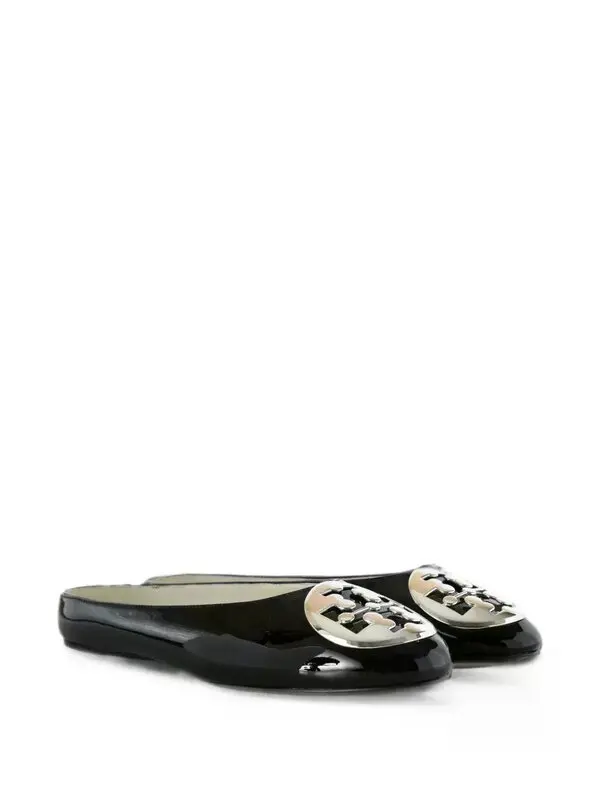Tory Burch Logo-plaque Patent-calf Leather Mules