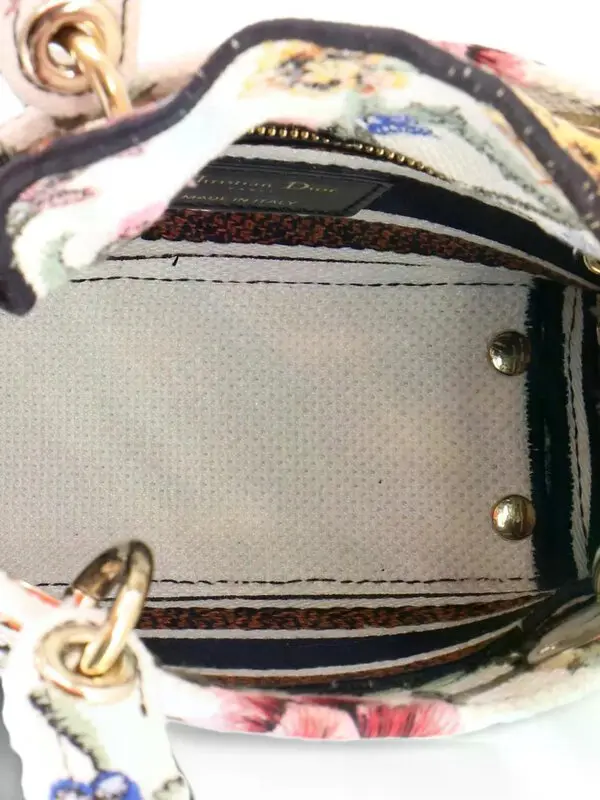 Dior Lady D-lite Bag Embroidered Canvas Mini Satchel