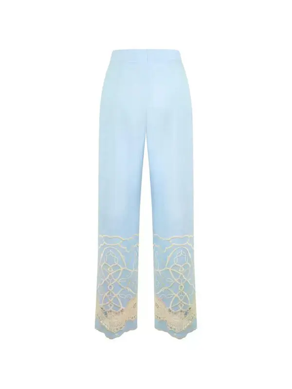 Alberta Ferretti Embroidered Straight-leg Trousers