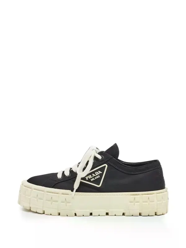 Prada Double Wheel Gabardine Sneakers - Black