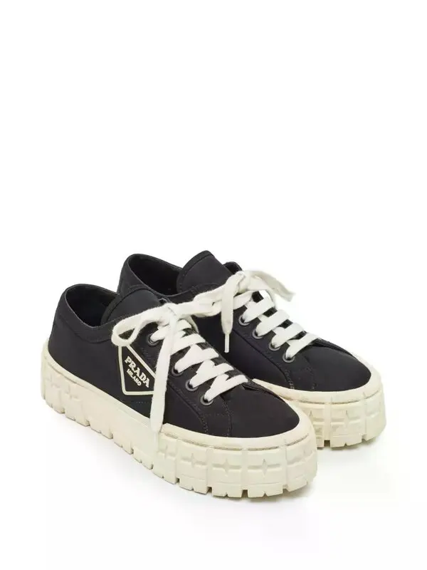 Prada Double Wheel Gabardine Sneakers - Black