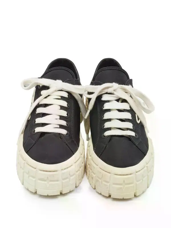 Prada Double Wheel Gabardine Sneakers - Black