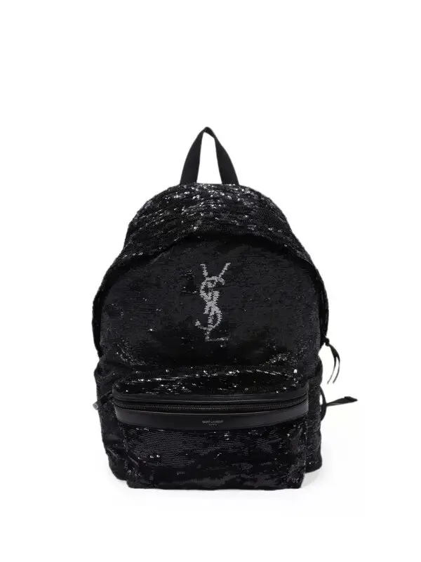 Saint Laurent City Sequin-embellished Backpack - Black