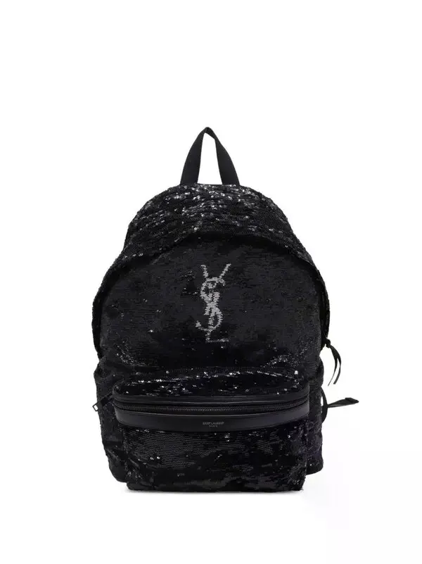 Saint Laurent Sequin Embellished Backpack - Black