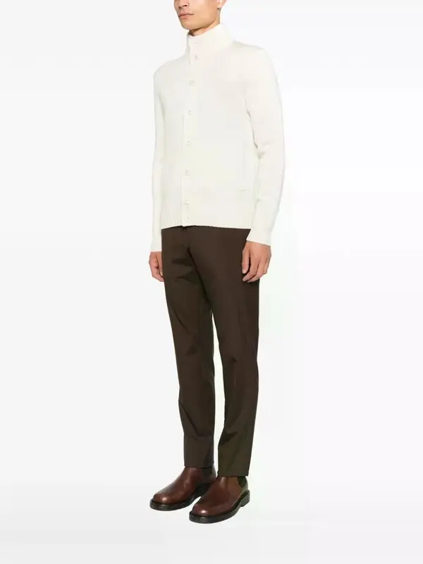 ZANONE Ribbed-knit High-neck Wool Cardigan