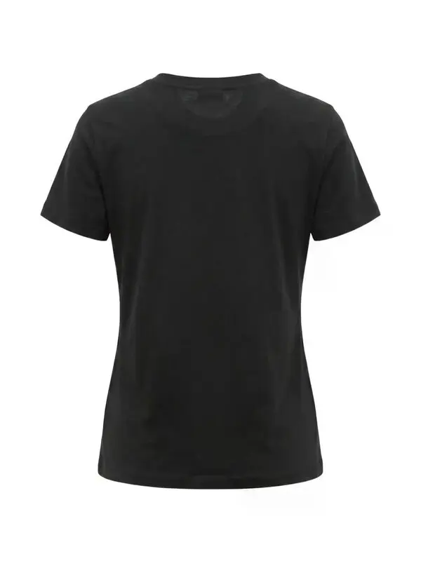 TWINSET Heart Appliqué Short Sleeve T-shirt - Black