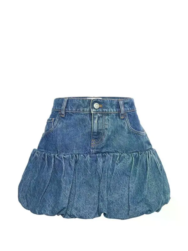 Coperni Bubble Hem Denim Skirt - Blue
