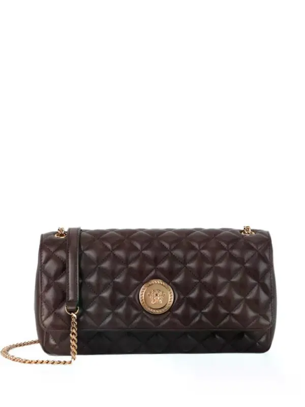 Versace Quilted Leather Shoulder Bag - Brown