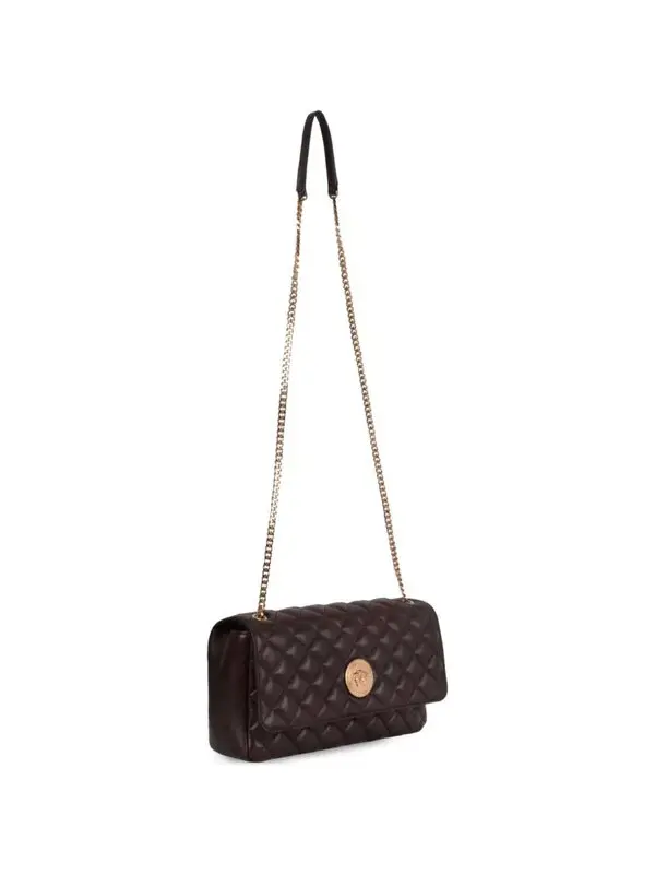 Versace Quilted Leather Shoulder Bag - Brown
